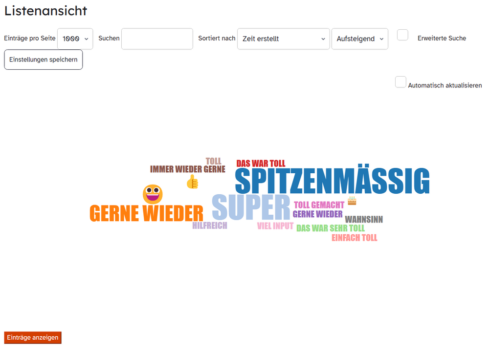 Word Cloud (Moodle Database Preset)
