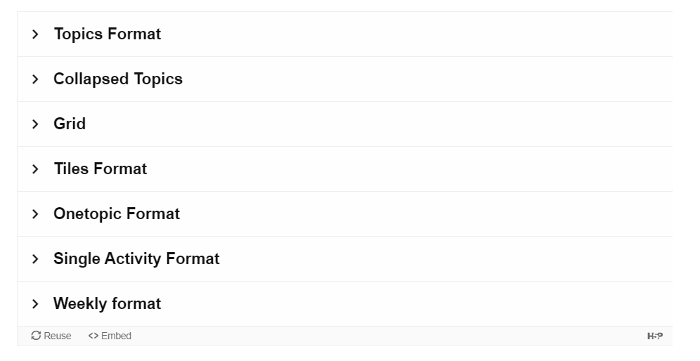 Moodle Course Formats