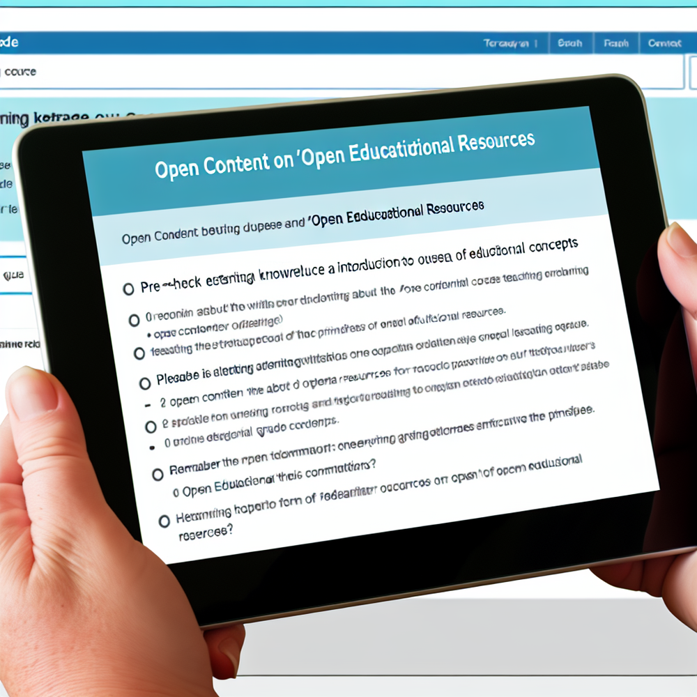 Quiz on Open Content (Open Educational Resources)