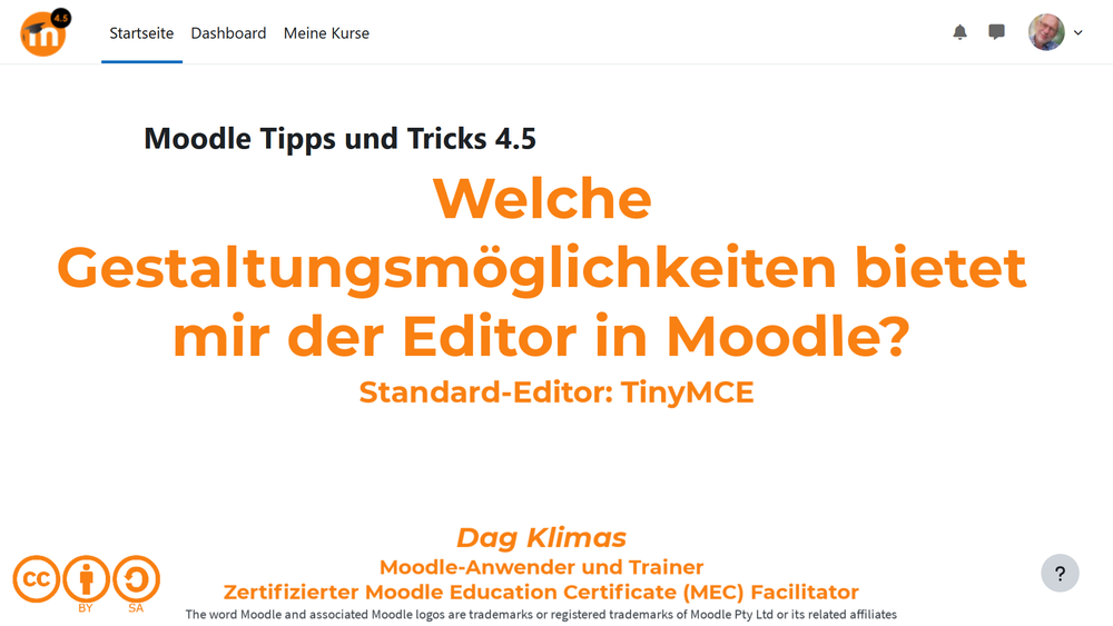 Gestaltungsmöglichkeiten im Moodle-Editor